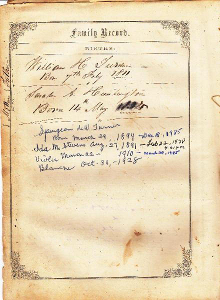 ChaseYourTale - Family Bibles - Willaim Turner Family Bible